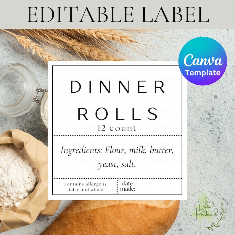 Editable Food Label Canva Template | Farmers Market Labels | Farm Stand ...