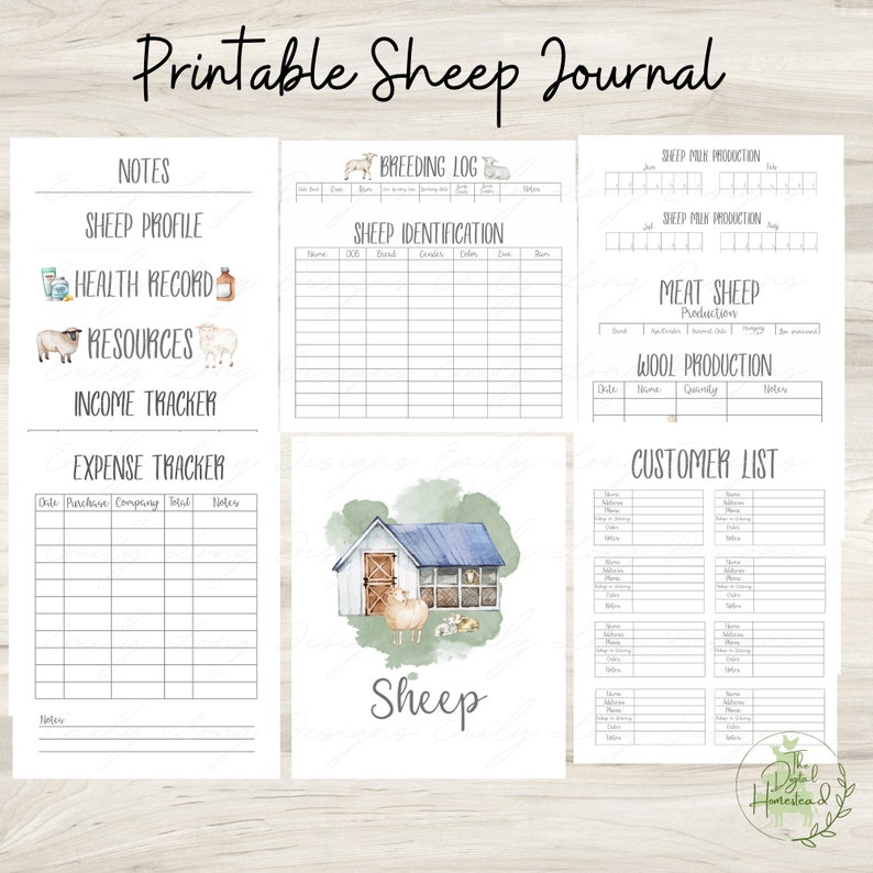 Printable Sheep Record Keeping Journal | Sheep Log Printable | Sheep ...