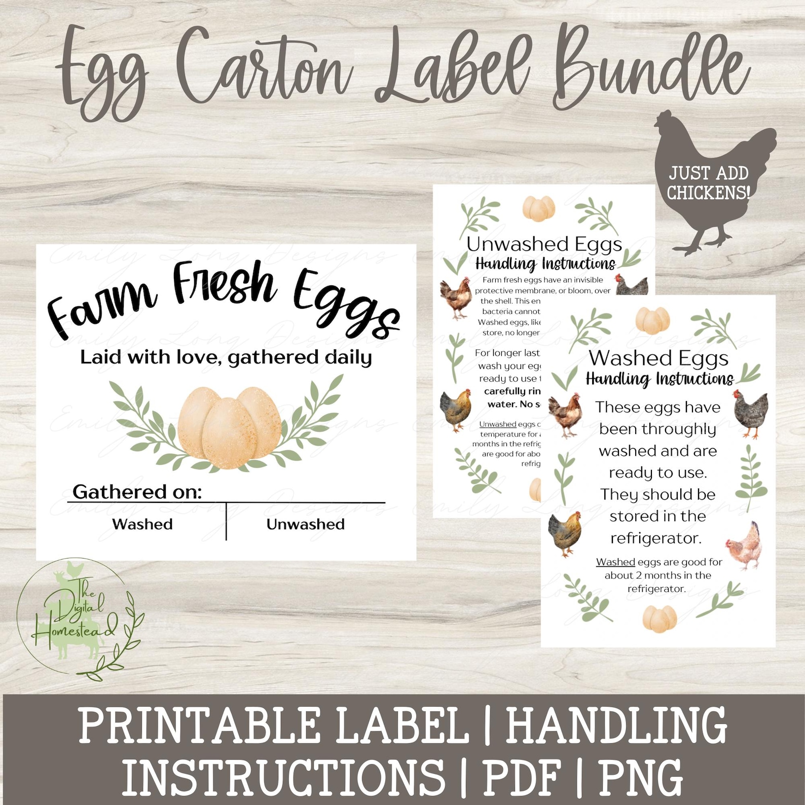 Printable Egg Carton Labels and Egg Handling Instructions Printables ...