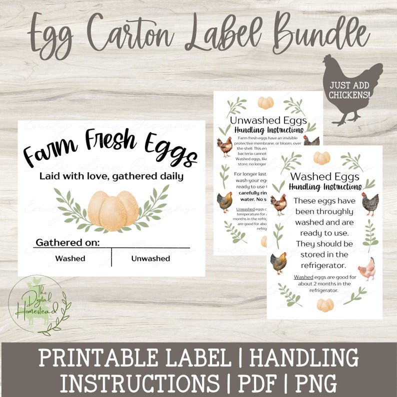 Printable Egg Carton Labels and Egg Handling Instructions Printables ...