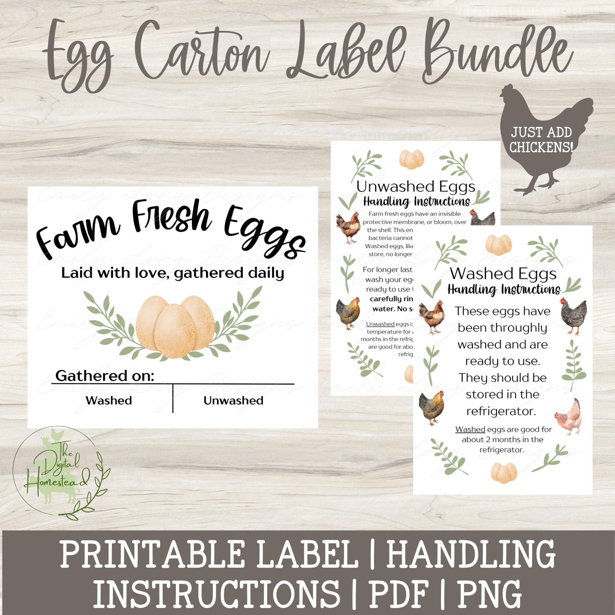 Printable Egg Carton Labels and Egg Handling Instructions Printables ...