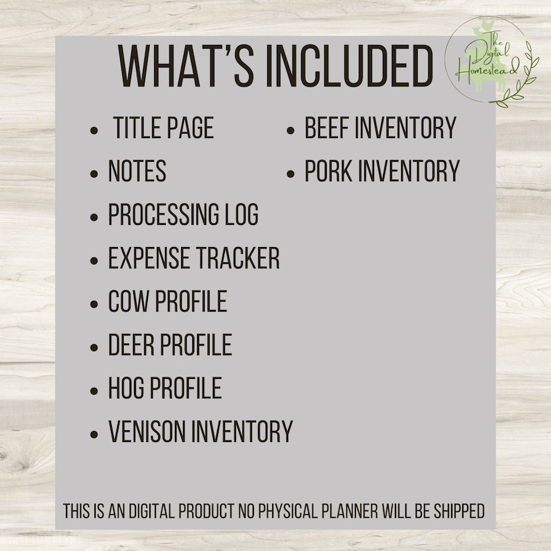 Meat Processing Log | Printable Homestead Binder | Processors Log ...