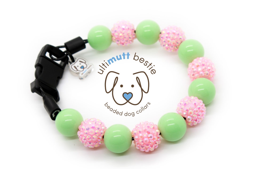 Melon Bling MINI Bead Collar, Personalize With Dogs Name, Fancy Small ...