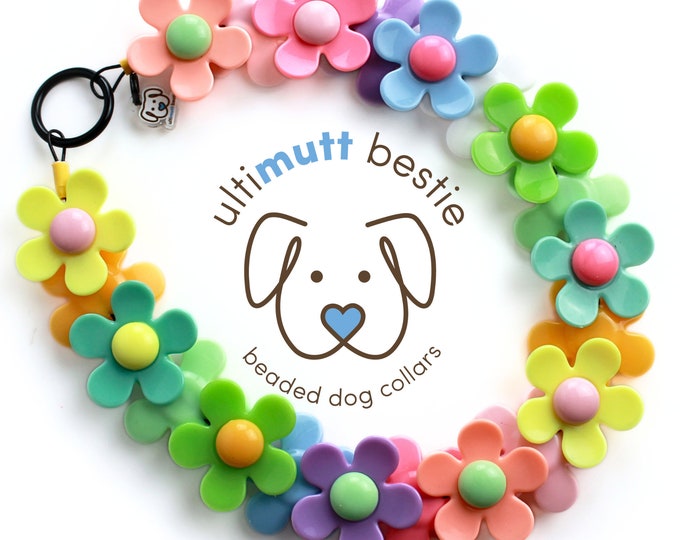 Make My Daisy Dog Collar, Floral Bead Dog Necklace, Beautiful Bouquet ...