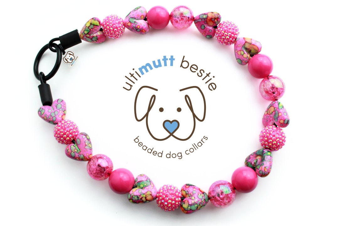 Feeling Flirty Dog Beaded Collar, Personalize With Pet's Name ...
