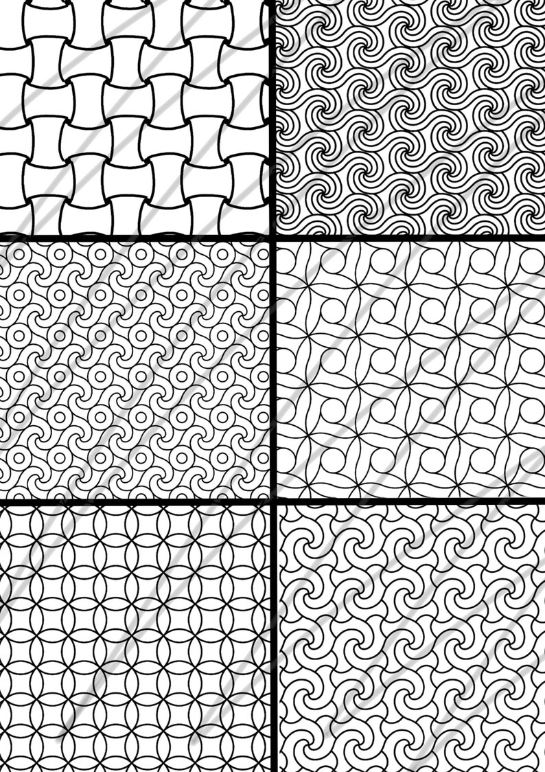 Pattern Colouring Pages 5 - Etsy