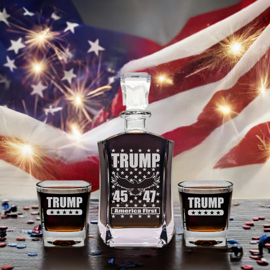 Trump America First Decanter Set – Patriotic Engraved Glass - Etsy