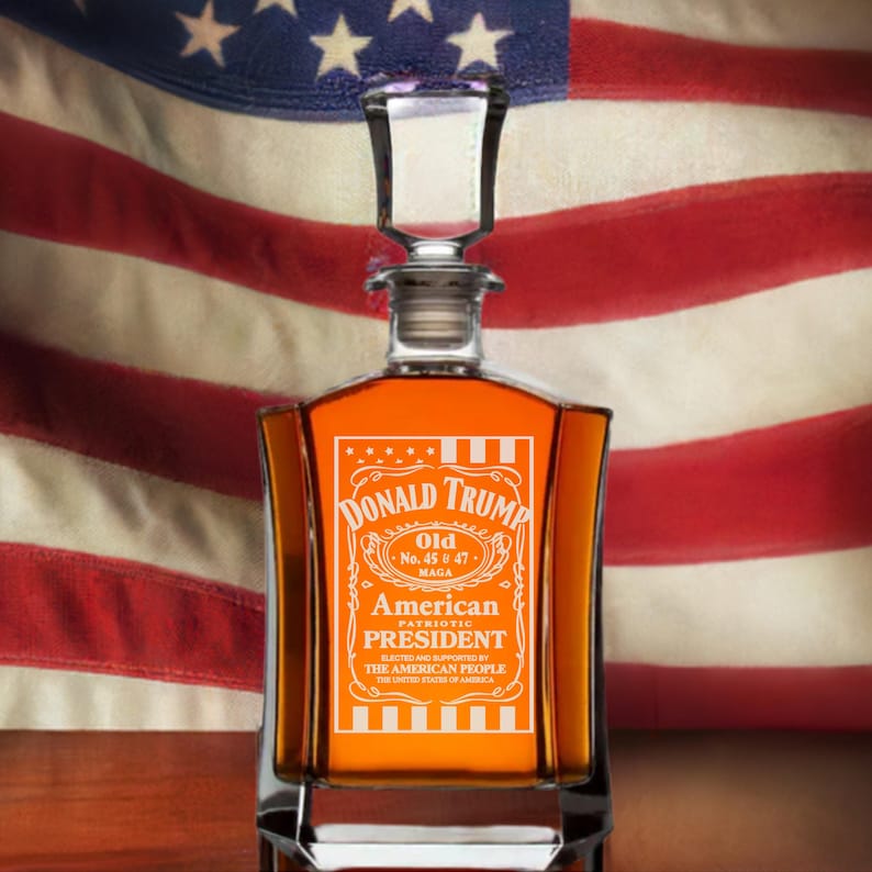 Trump 45/47 Whiskey Decanter Set – Engraved MAGA Barware - Etsy