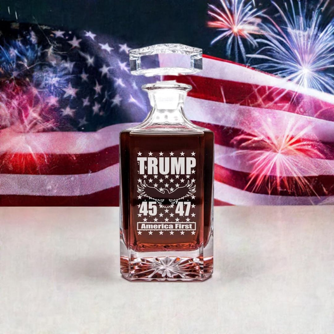 Trump America First Whiskey Decanter – Laser Engraved - Etsy