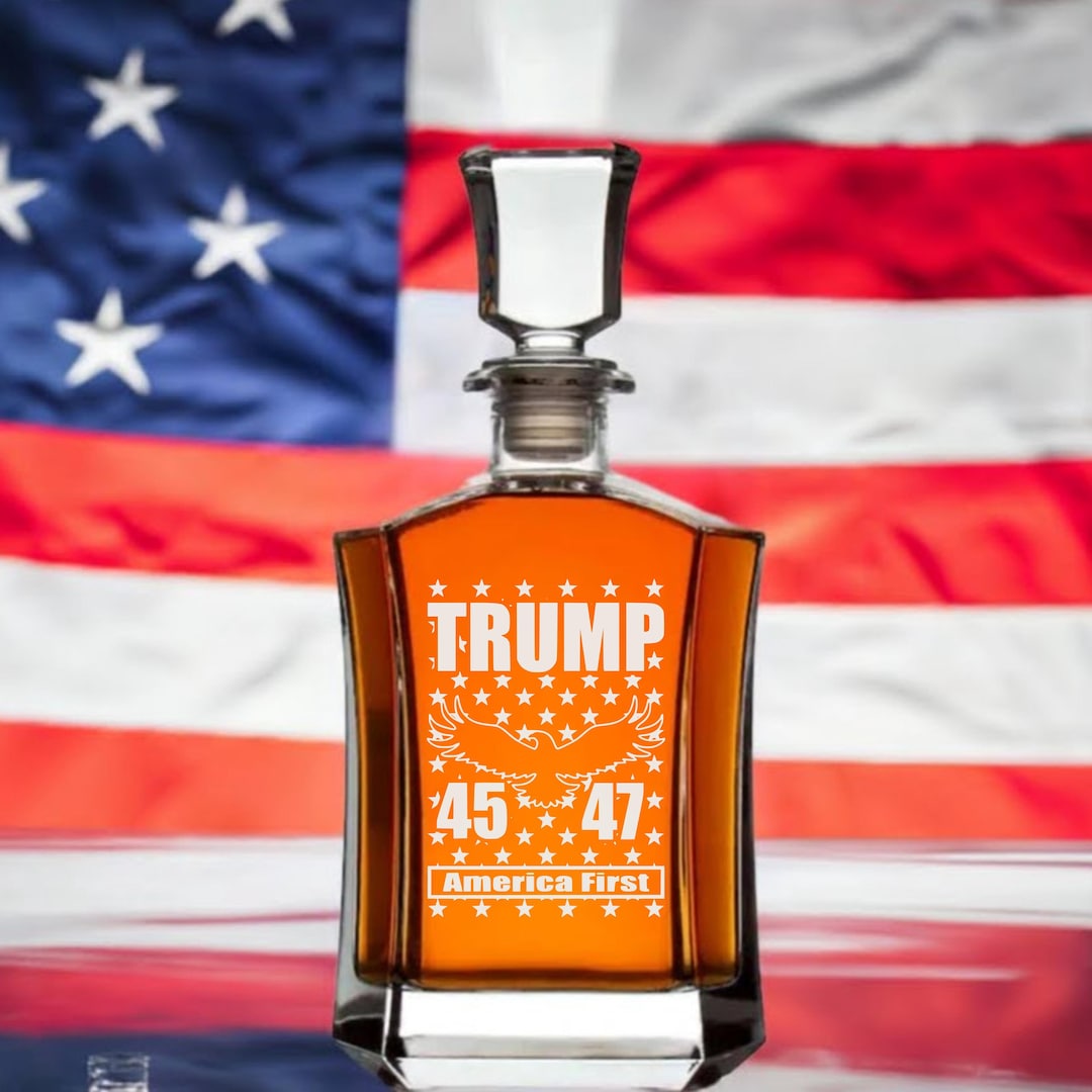 Trump 45/47 Whiskey Decanter – "america First" Engraved Glassware - Etsy