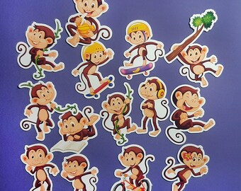 Monkey Sticker Pack | Etsy
