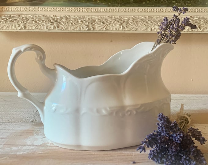 Sterling Colonial English Ironstone J&G Meakin Long Creamer, Embossed ...