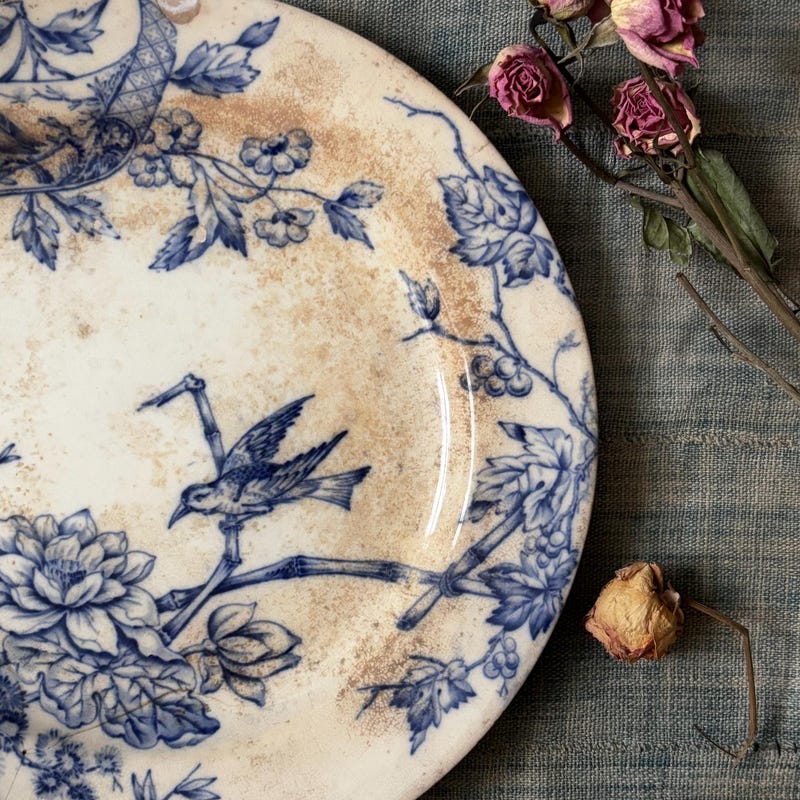 Antique Blue Plates - Etsy