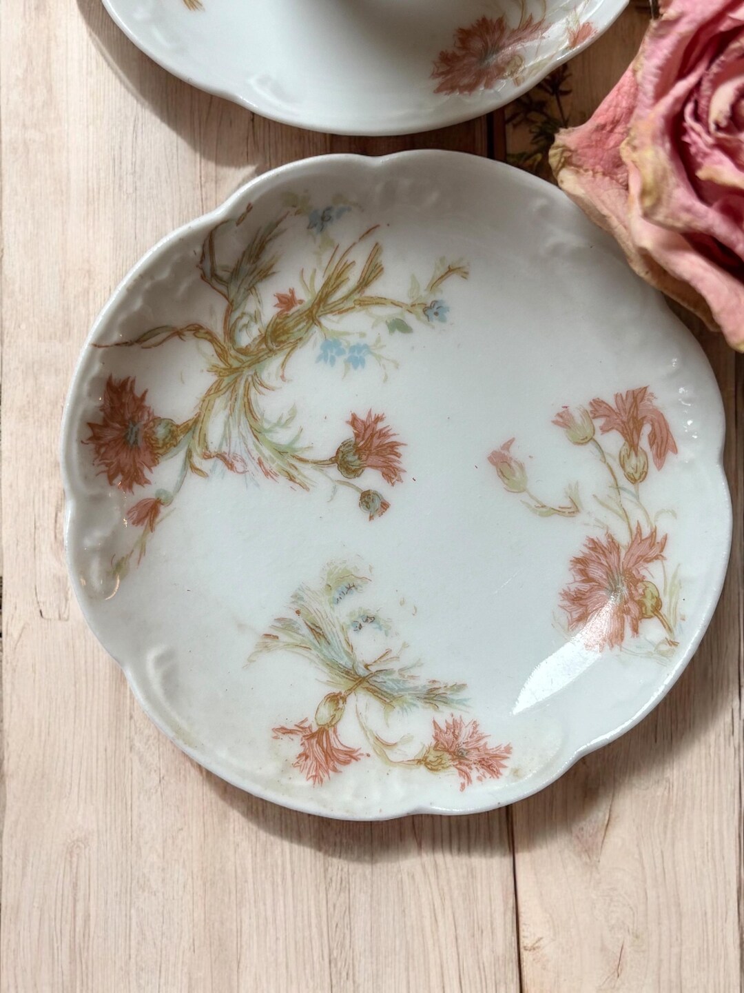 Antique French Transferware Butter Pats - Set of 4, St. Lazare, Lomoges ...
