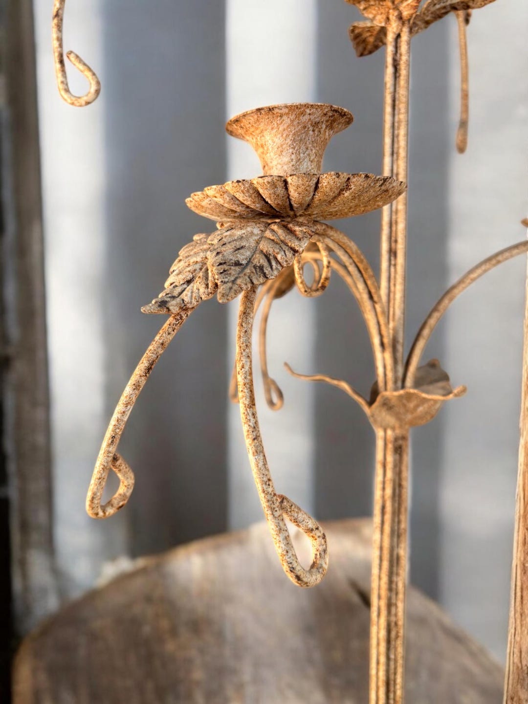 RESERVED AC - 19th Century French Rusty White Large Floor Chippy Metal ...