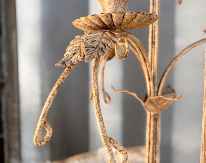 RESERVED AC - 19th Century French Rusty White Large Floor Chippy Metal ...