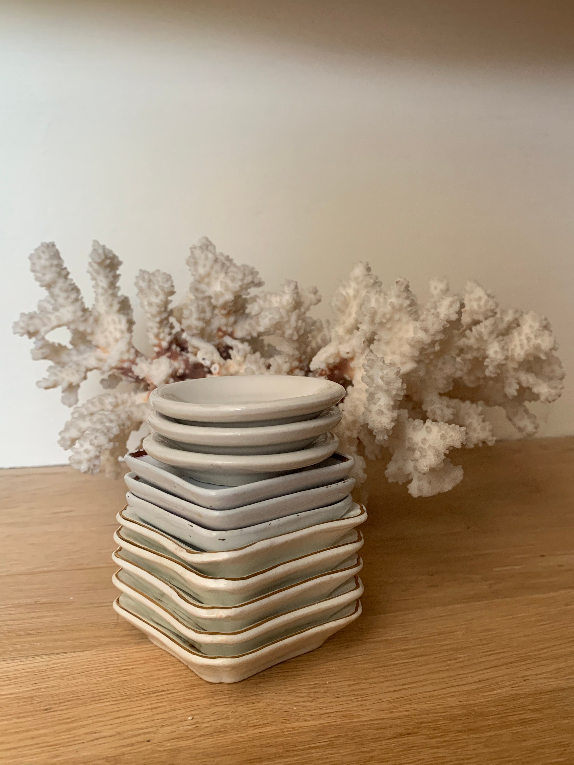 Antique Copper Lustre Tea Leaf Butter Pats Set of 3 - Etsy