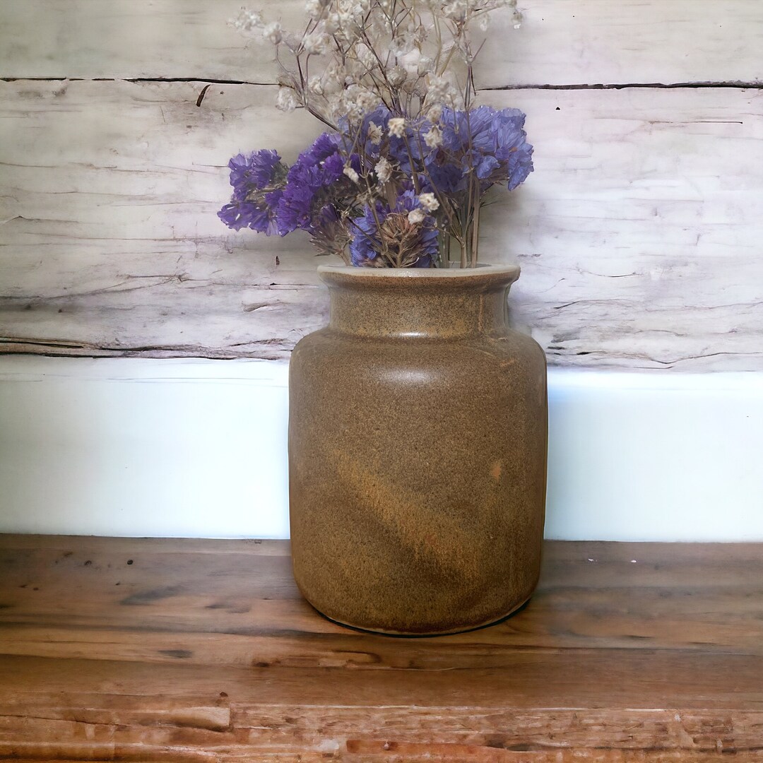 Vintage French Mustard Stoneware Crock on Earthy Colors, Preserving Jar ...