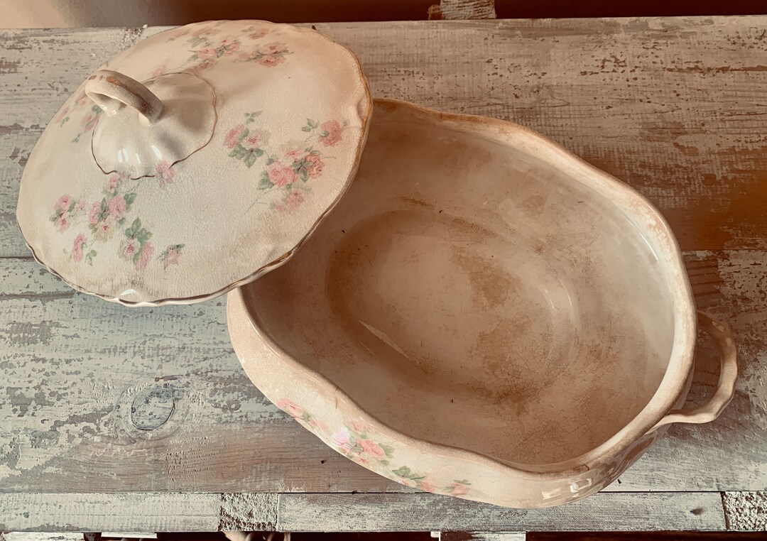 Antique Heavily Stained and Crazed Dresden China Tureen With - Etsy