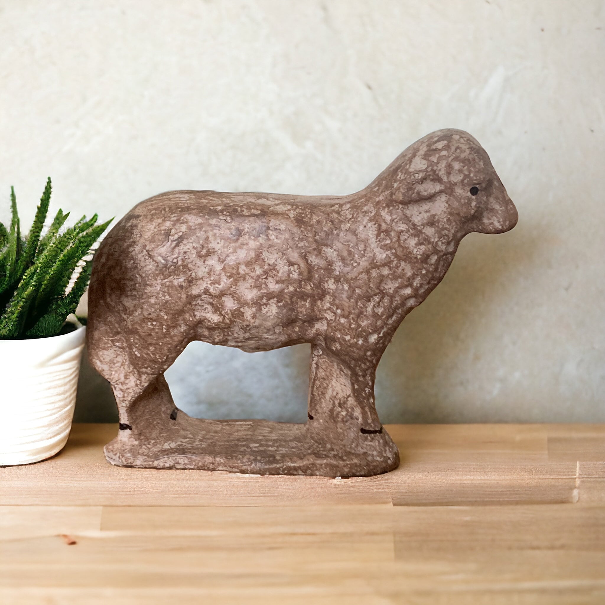 Antique Cast Iron Hand Painted Farmhouse Sheep Figurines, Rustic Sheep ...