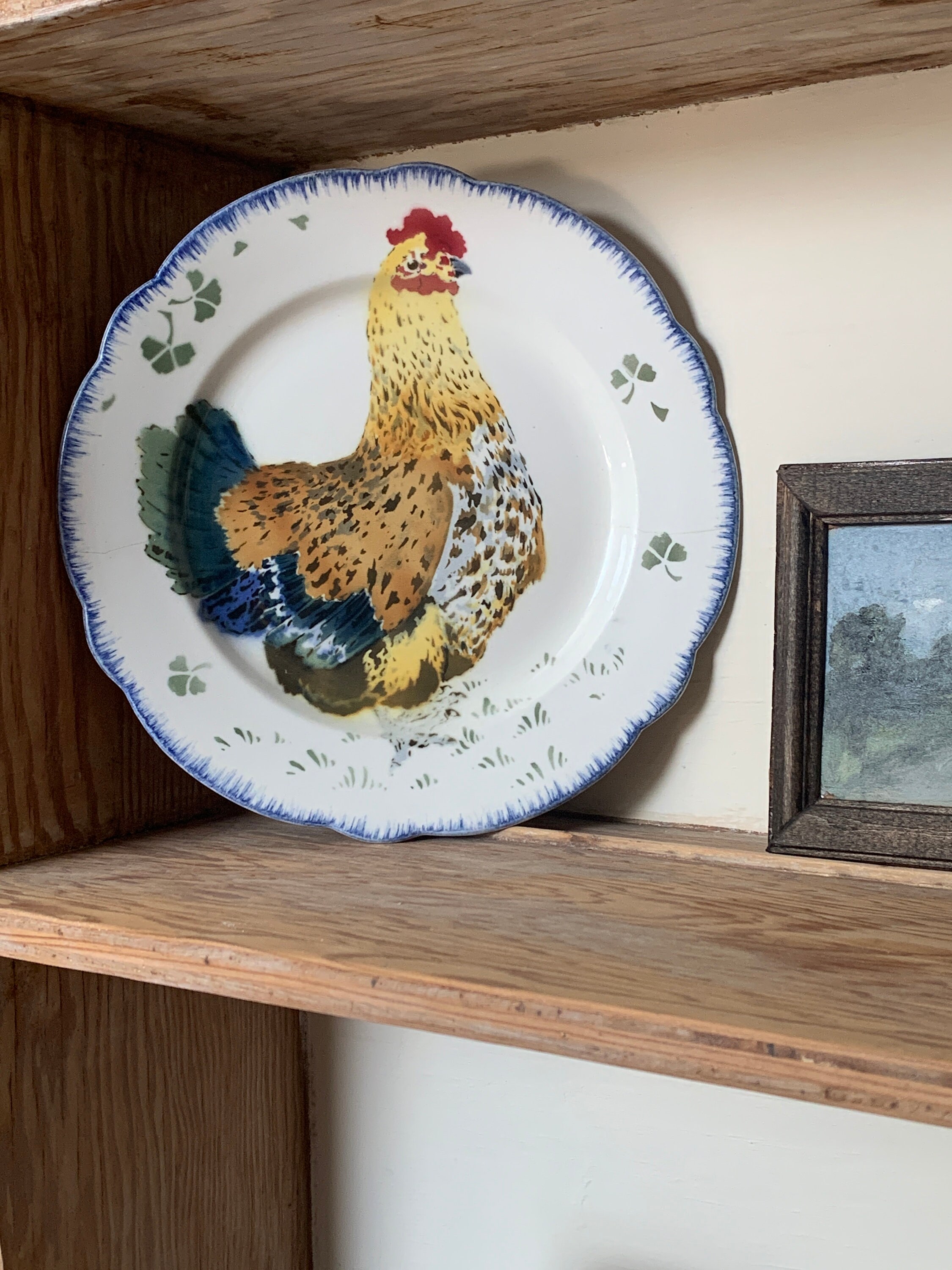 Antique Rare French Hen Plate by K&G Les Coqs Luneville - Etsy