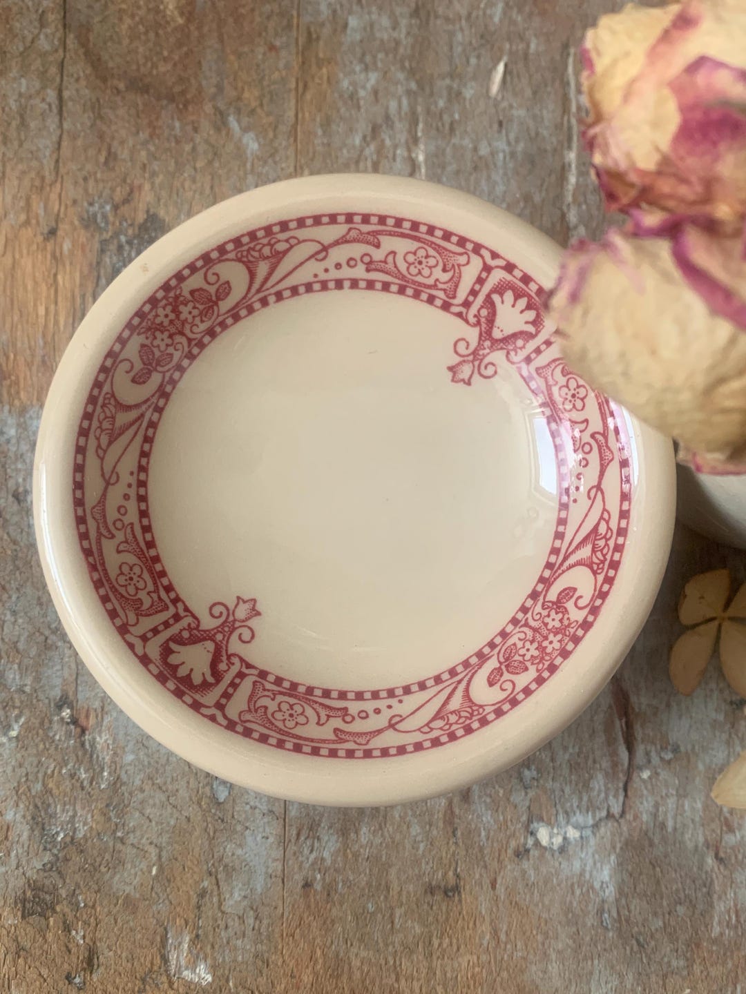 Antique Extra Chunky Transferware Butter Pats - Set of 2, Farmhouse ...