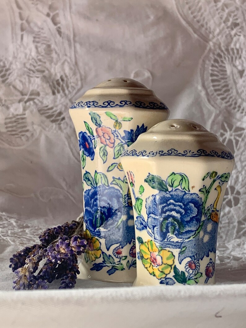 Antique Mason's England Ironstone Plantation Colonial Salt & Pepper ...