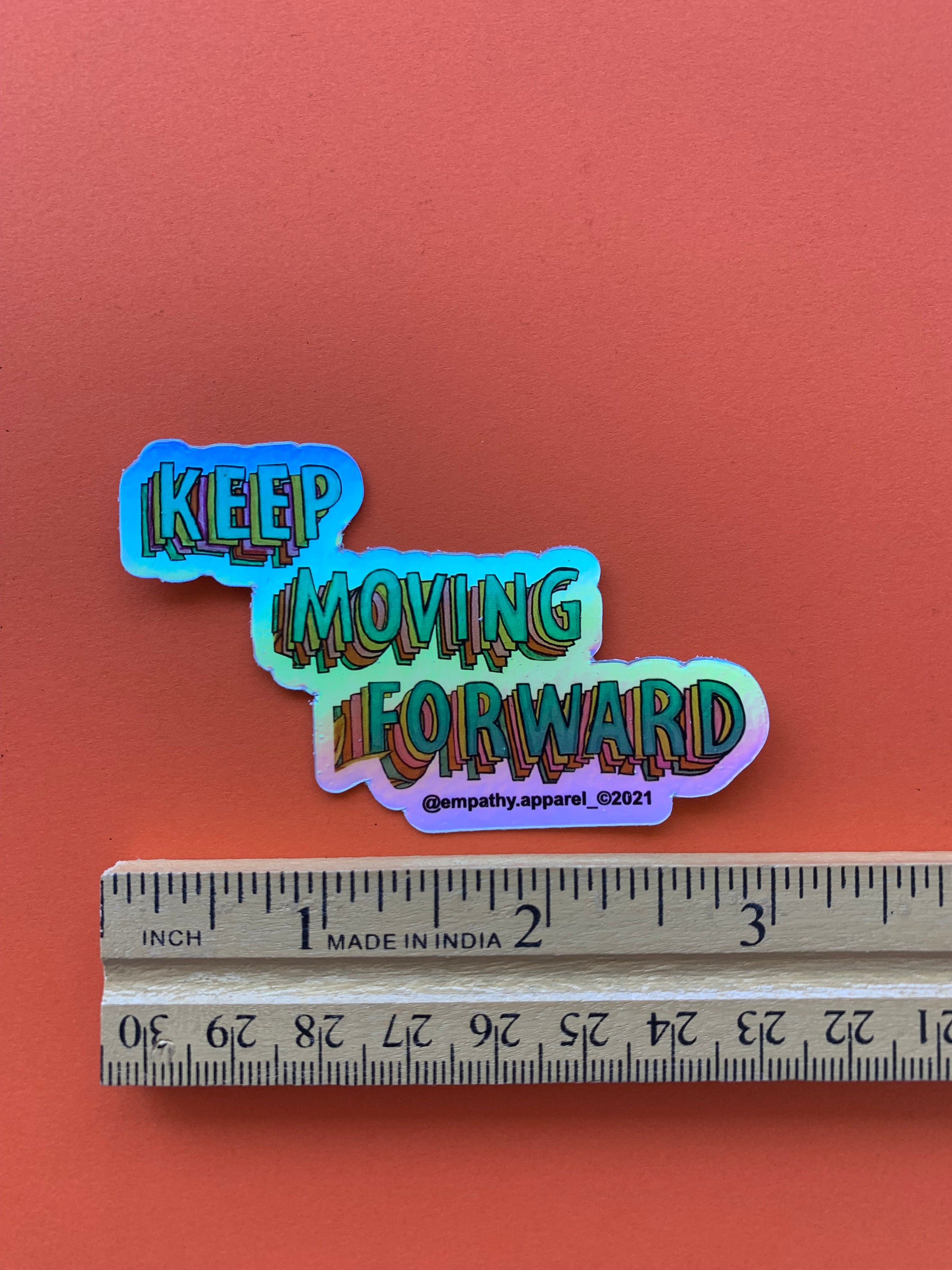 Holographic Keep Moving Forward Sticker - Etsy