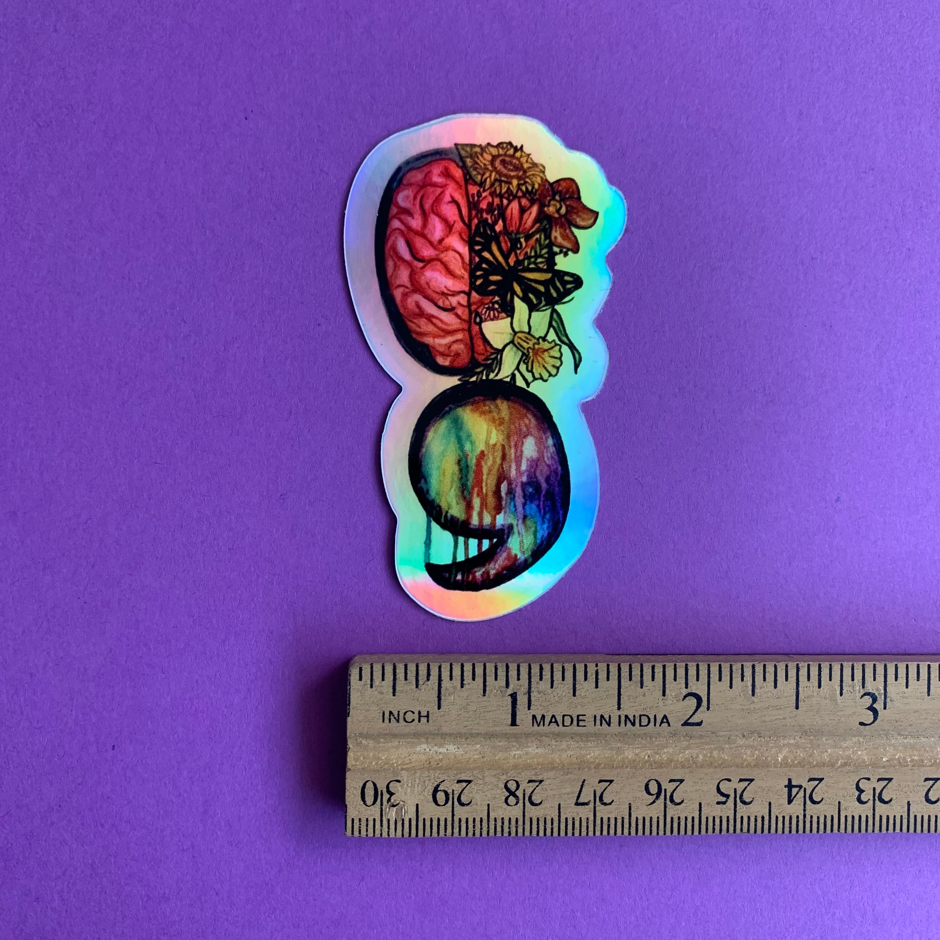 Holographic Semi Colon Sticker - Etsy