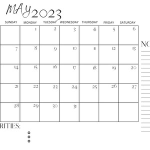 Simple 2023 Monthly Calendars - Etsy