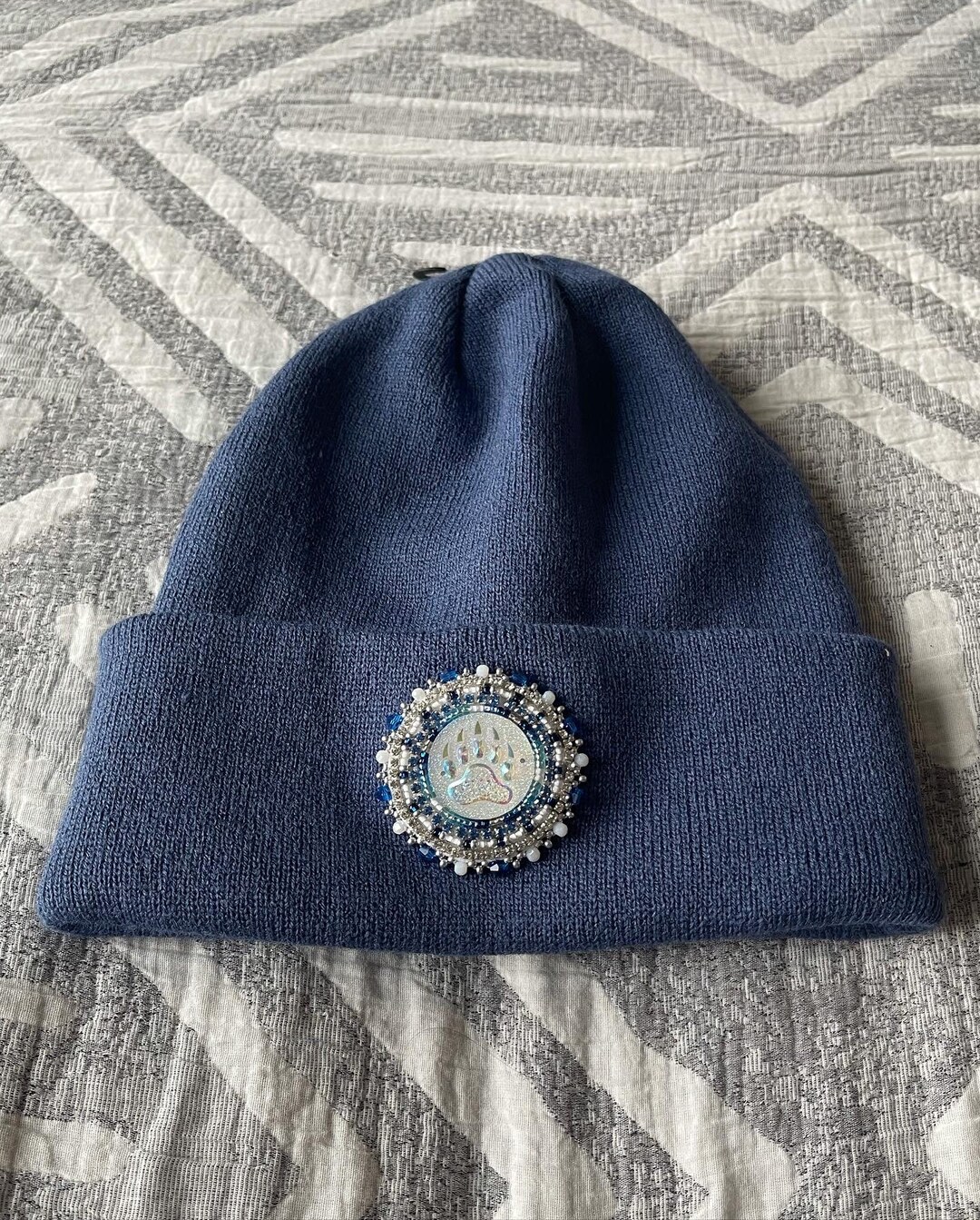 Indigenous Beaded Blue Toque - Etsy