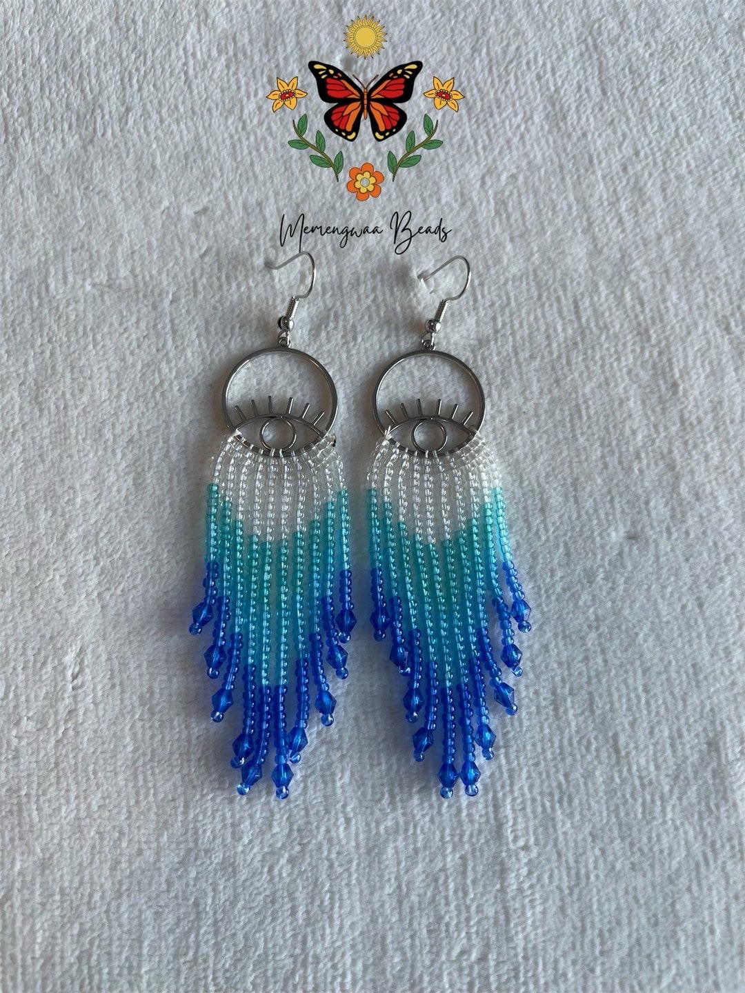 Indigenous ‘crying Eyes’ Beaded Fringe Earrings - Etsy