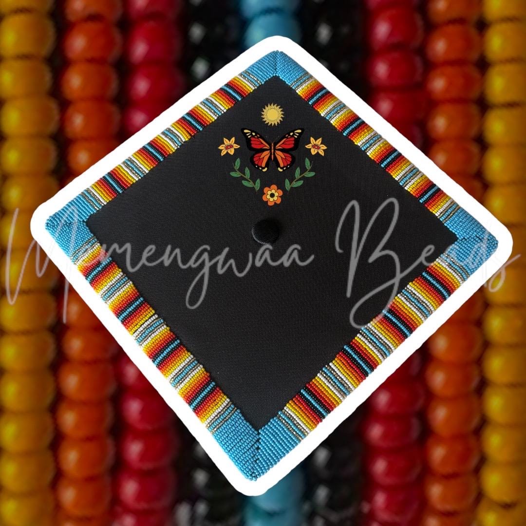 Indigenous Beaded Graduation Cap - Etsy