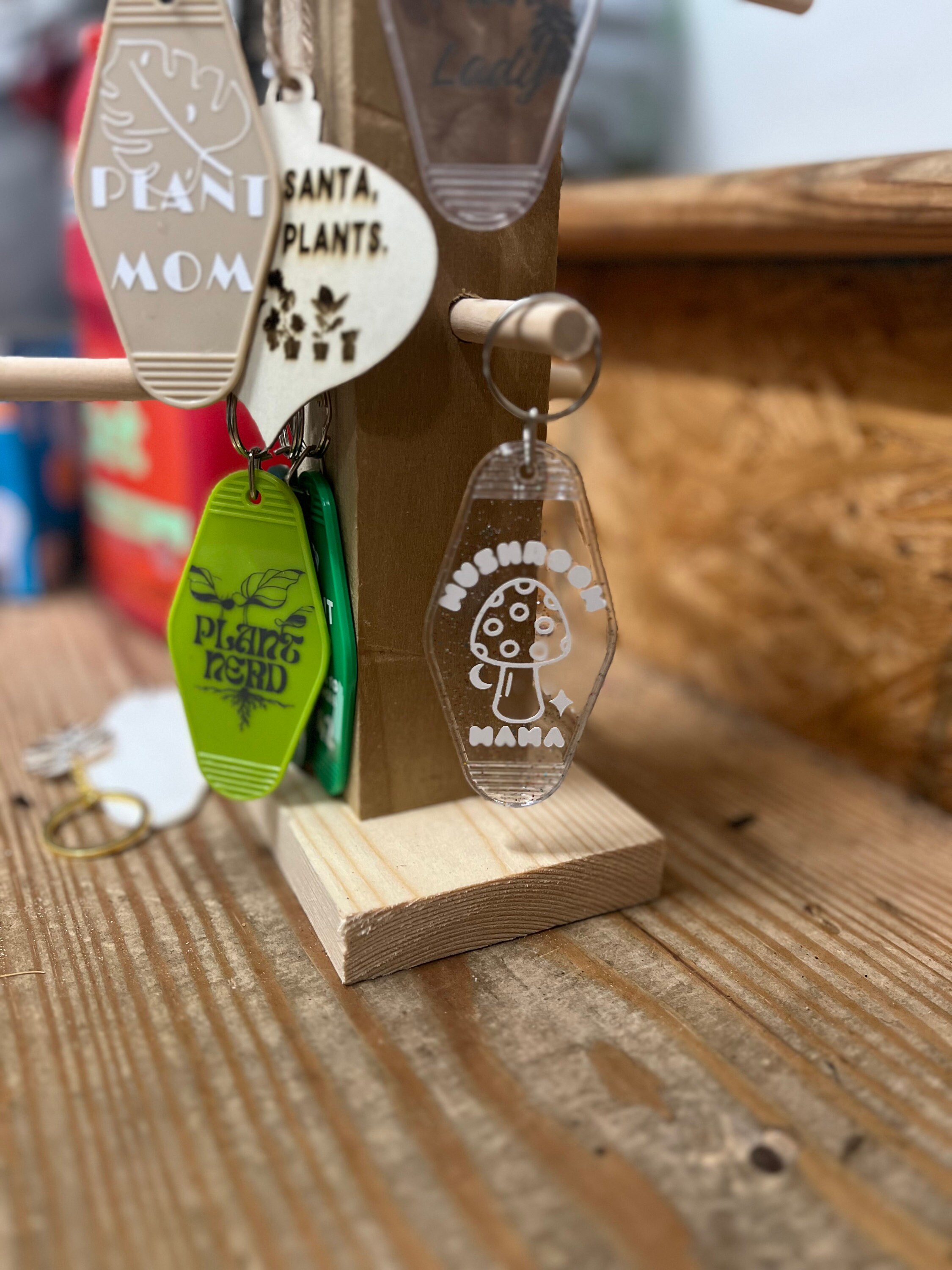 Vintage Motel Key Keychain With Plant Sayings Personalized - Etsy