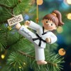 Kicking Girl Karate With Brown Hair - Christmas Ornaments - Karate - Gi ...