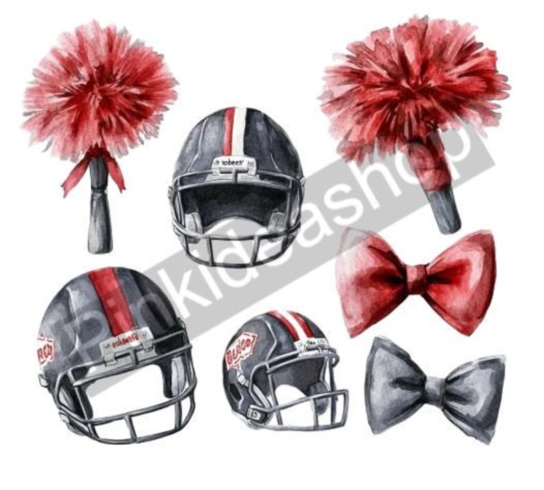 Cheer Football Coquette Bows PNG Pom Poms Football Sublimation Digital ...