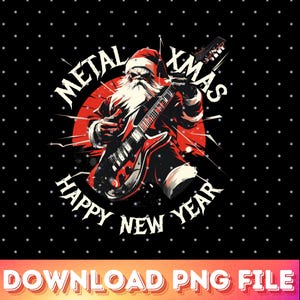 Heavy Metal Xmas Rock Santa PNG, Heavy Metal Christmas PNG, Alternative ...