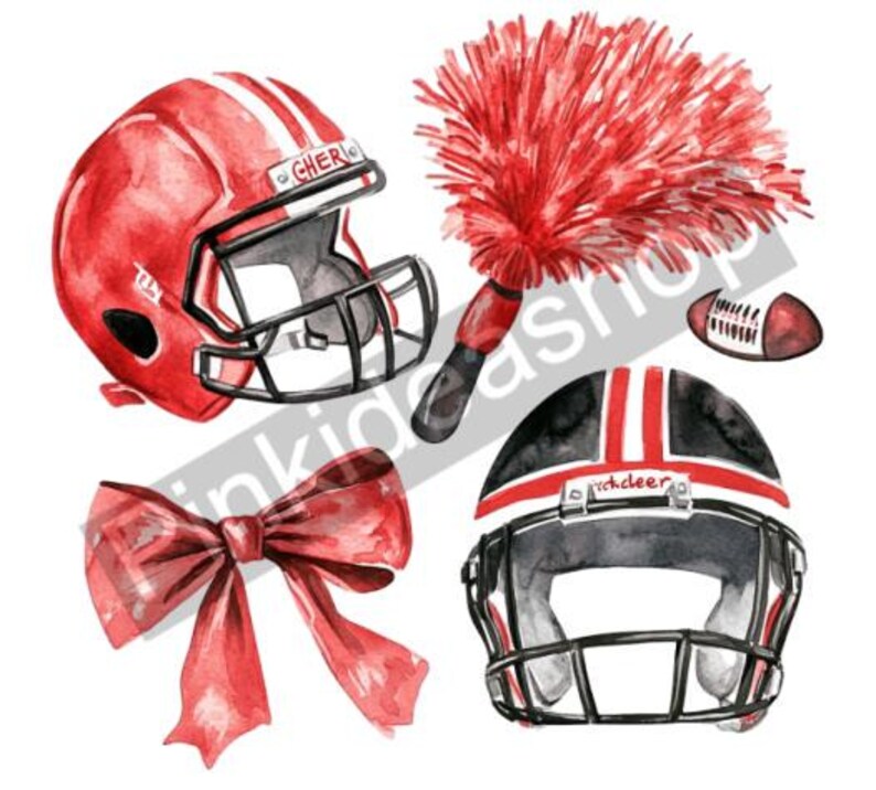 Cheer Football Coquette Bows PNG Pom Poms Football Sublimation Digital ...