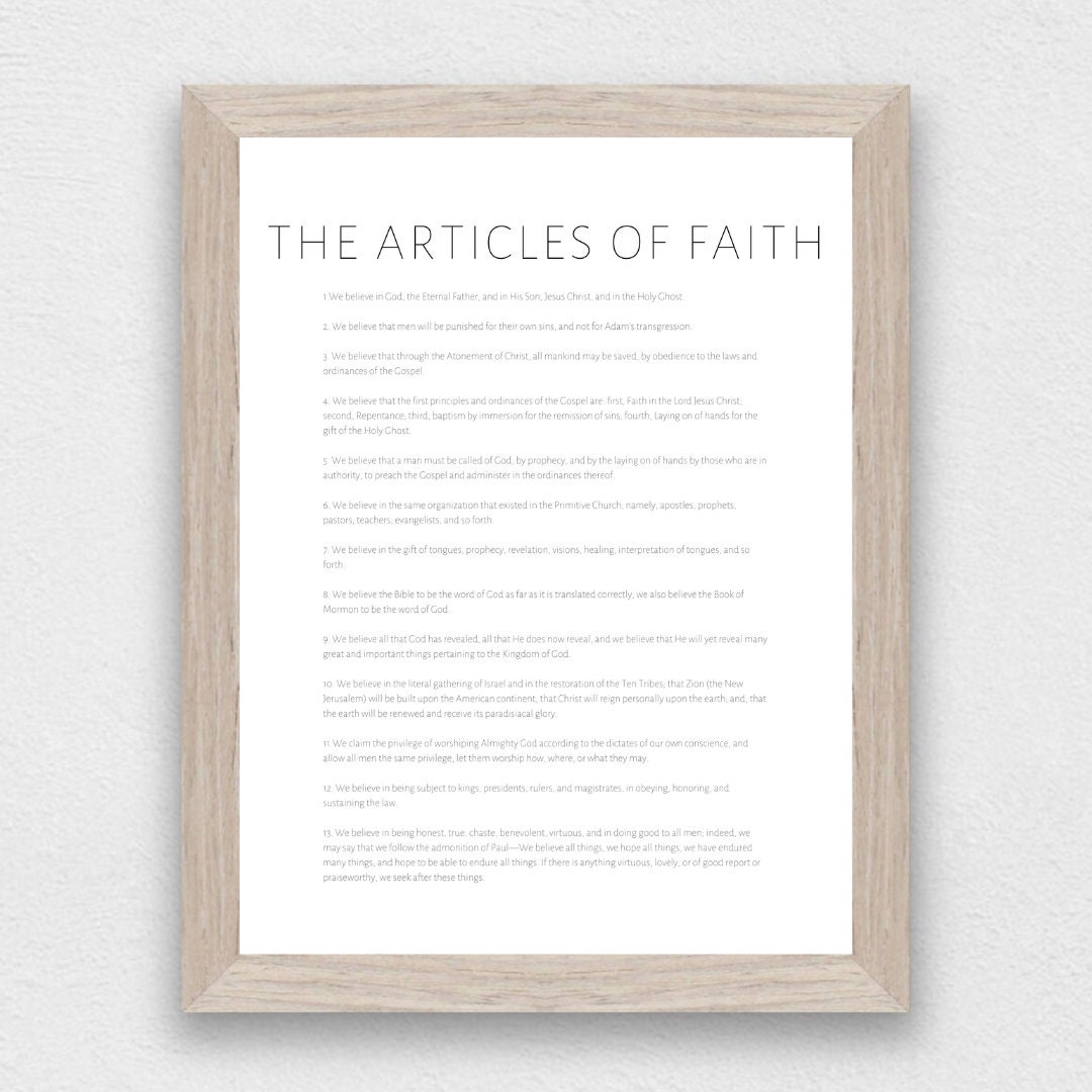 LDS - the Articles of Faith - Instant Download - Etsy