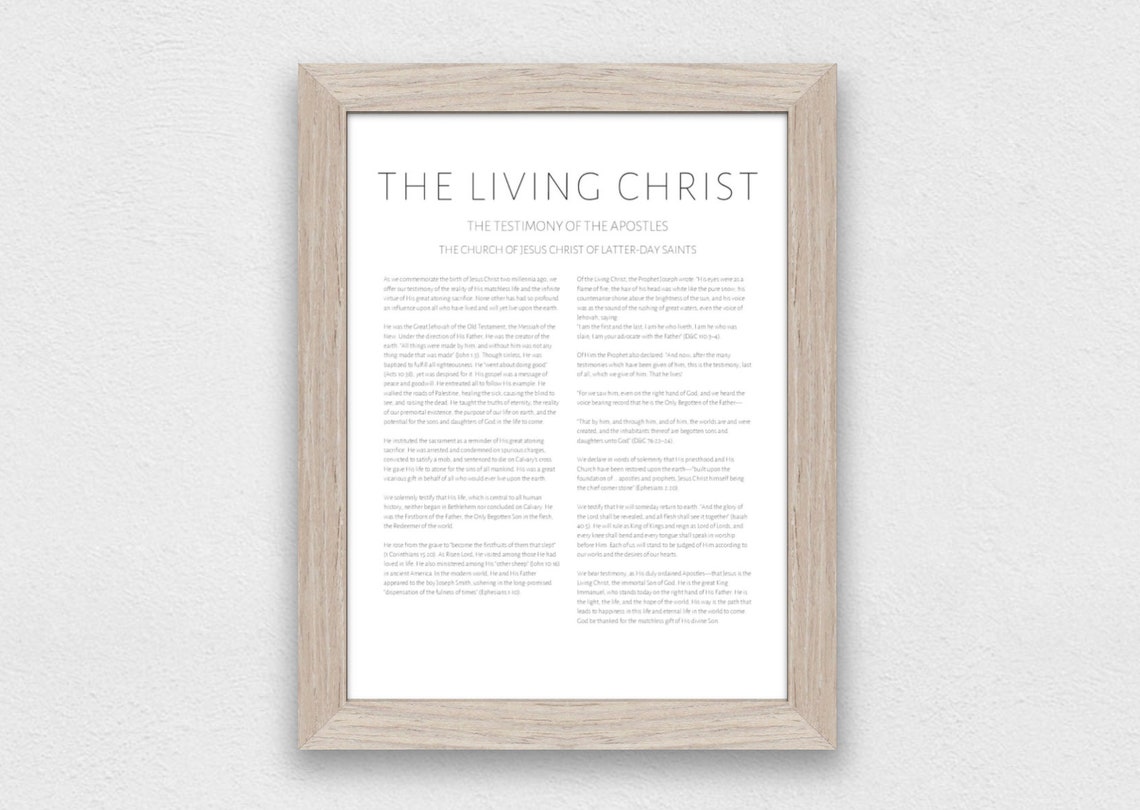 LDS - the Living Christ Document - Instant Download - Etsy