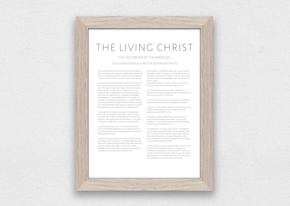LDS The Living Christ document Instant download | Etsy