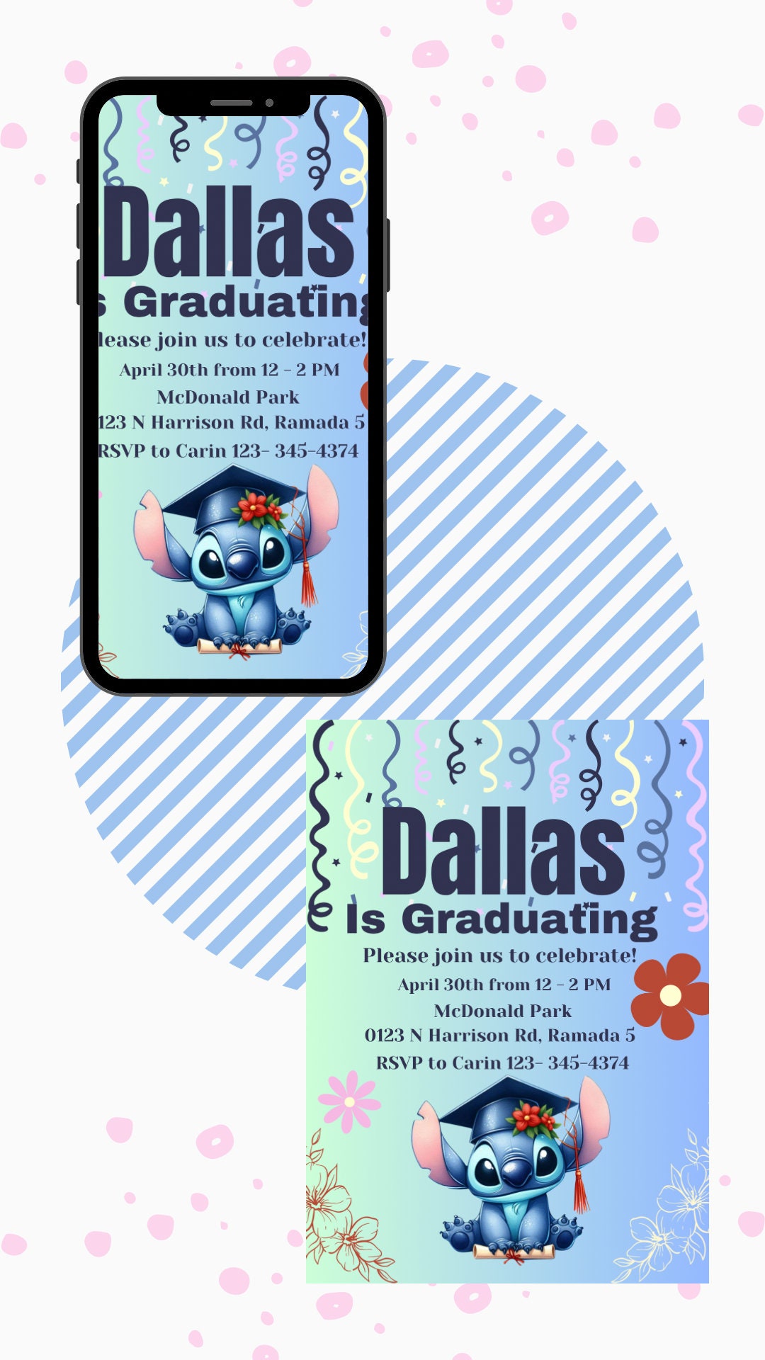 Stitch Graduation Party Invitation Digital Download - Etsy