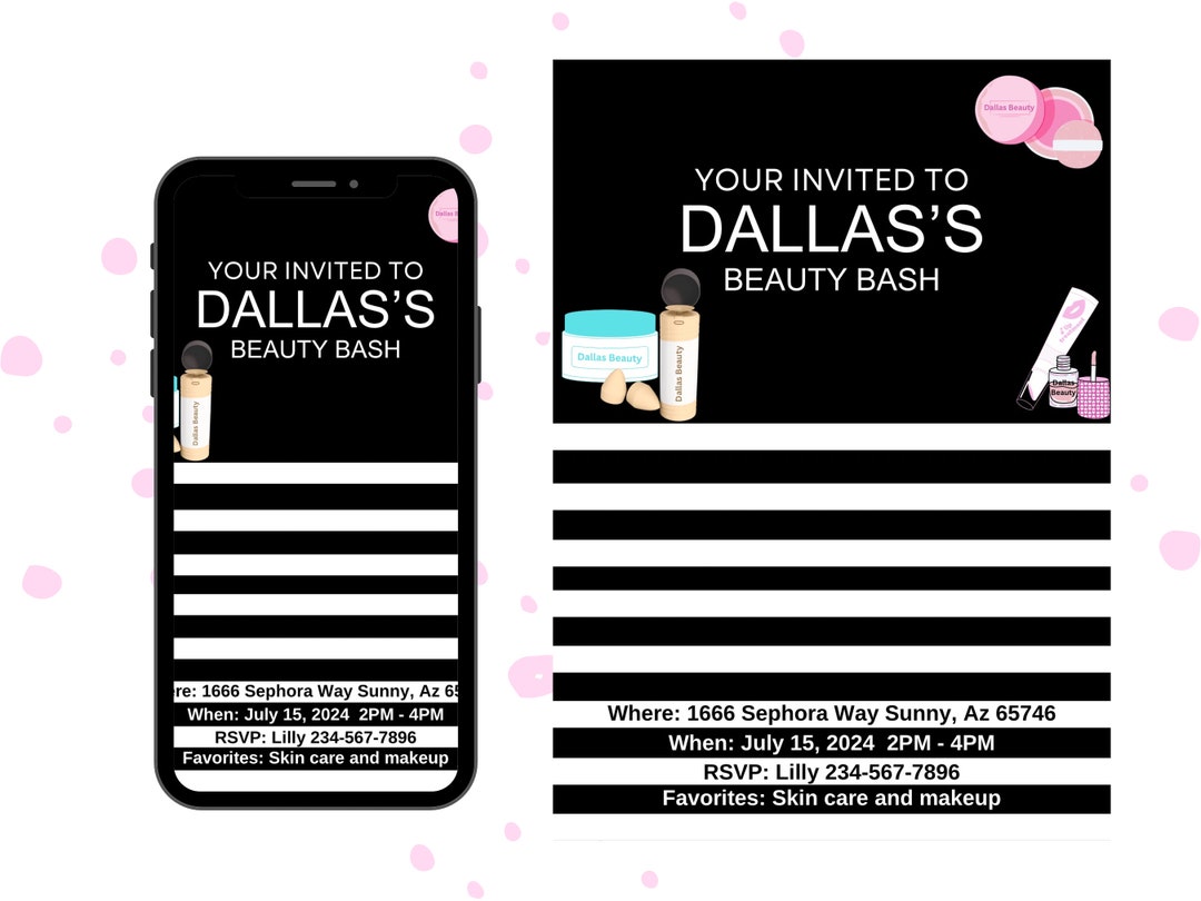 Beauty Makeup Birthday Party Invitation - Etsy