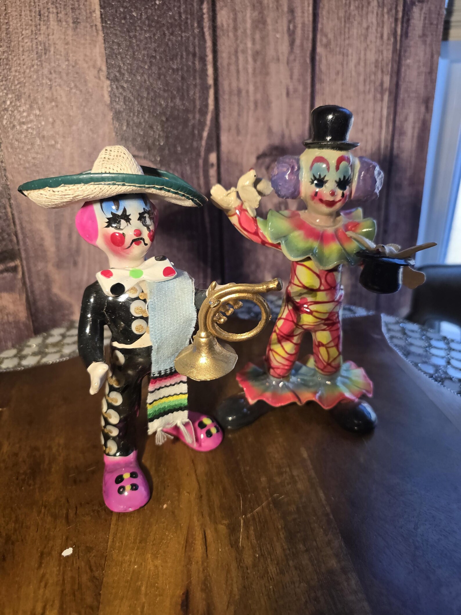Set of 9 Vintage Clown Figurines – Mixed Lot Ceramic & Plush – Circus ...