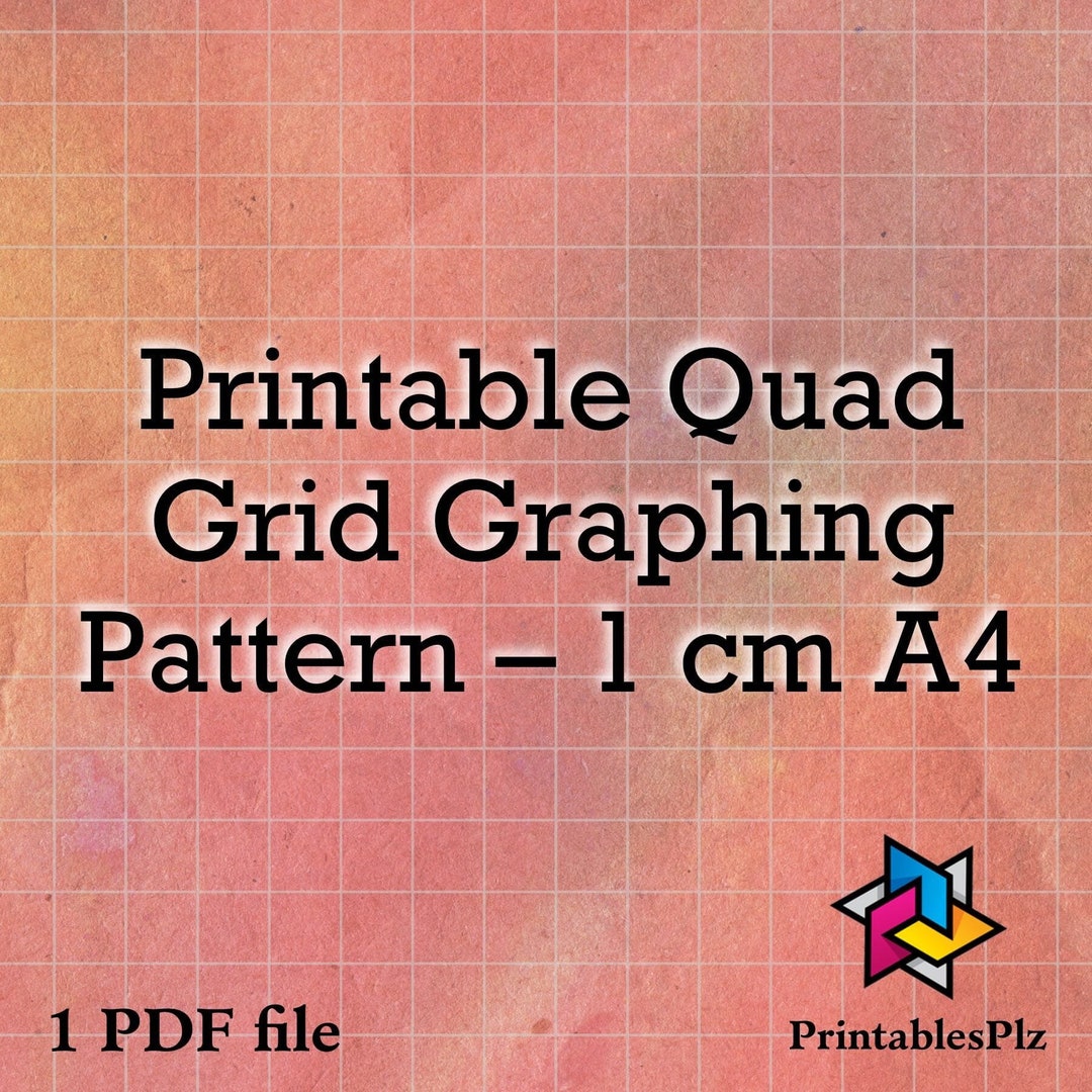 Printable Quad Grid Grid Graphing Pattern – 1 Cm A4 - Etsy
