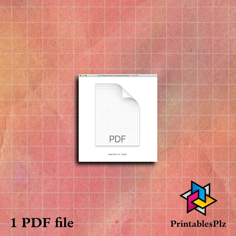 Printable Quad Grid Grid Graphing Pattern – 1 Cm A4 - Etsy