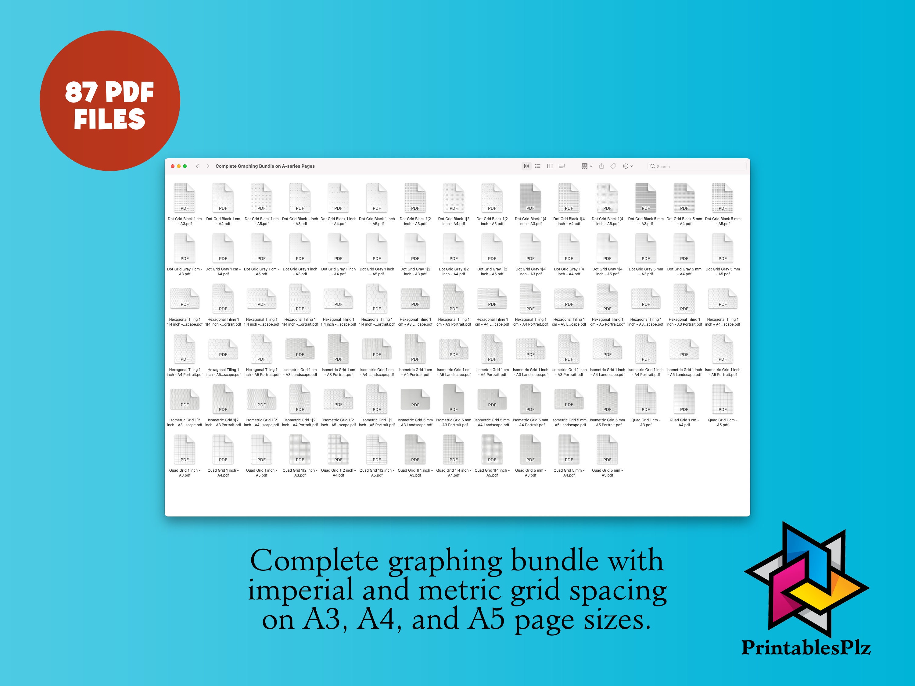 Printable Graphing Bundle • A-series Pages With Dot, Hex, Iso, and Quad ...