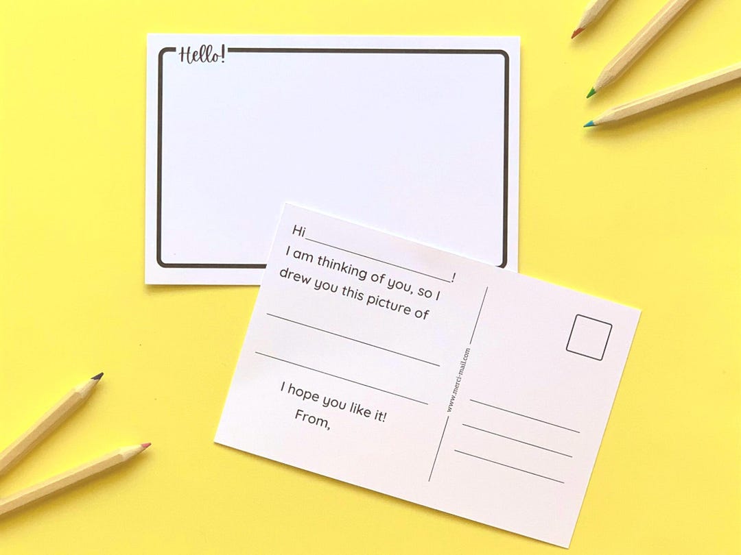 Postcards for Kids, DIY Postcards to Color, Summer Writing Activity ...