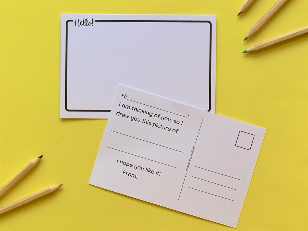 Postcards for Kids, DIY Postcards to Color, Summer Writing Activity ...