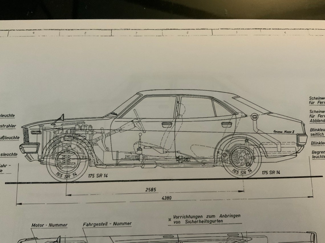Toyota Corona Mark II 2000 RX12 1975 Design Drawing ART Work - Etsy